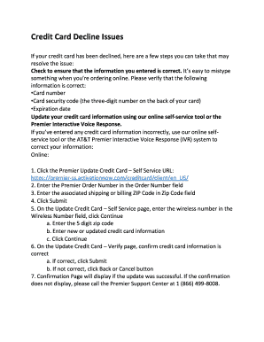 Fillable Online Credit Card Decline Issues - attcarecentral.com Fax ...