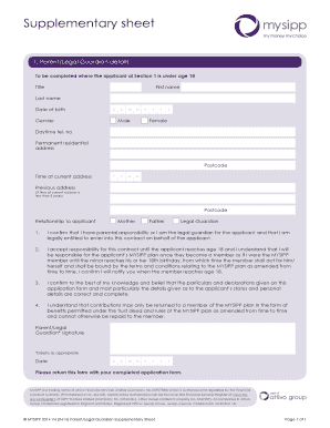 Fillable Online Supplementary sheet 1 Fax Email Print - pdfFiller