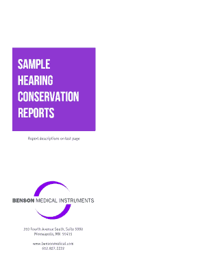 Fillable Online Sample Hearing Conservation Reports Fax Email Print ...