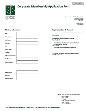Fillable Online gbcm Become a member - GBCM Fax Email Print - pdfFiller