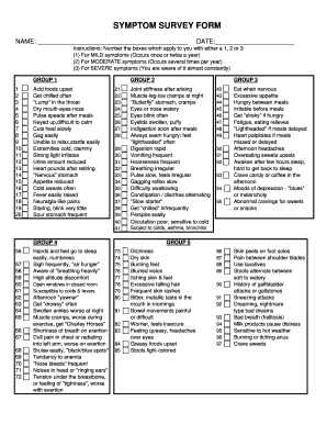 Fillable Online SYMPTOM SURVEY FORM - Living Science Wellness Centre ...
