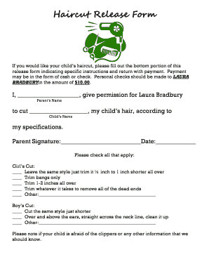 Fillable Online Haircut Form 1 .doc Fax Email Print - pdfFiller