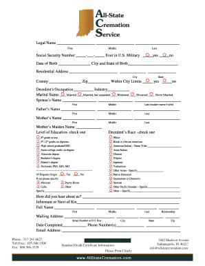 Fillable Online Standard death certificate.docx Fax Email Print - pdfFiller