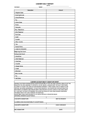 Fillable Online Manual Cashier Daily Report - store.borderattitude.com ...