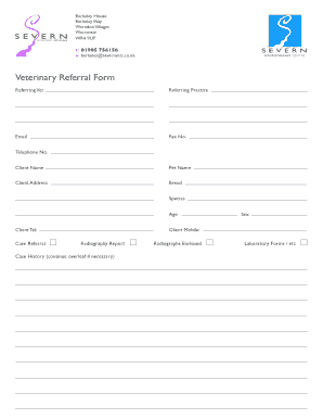 Fillable Online Client Registration Form Veterinary Referral Form Fax ...