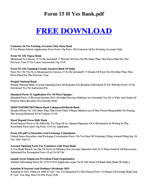 Fillable Online kudaponi 96 FORM 15 H YES BANK PDF. FORM 15 H YES BANK PDF Fax Email Print ...