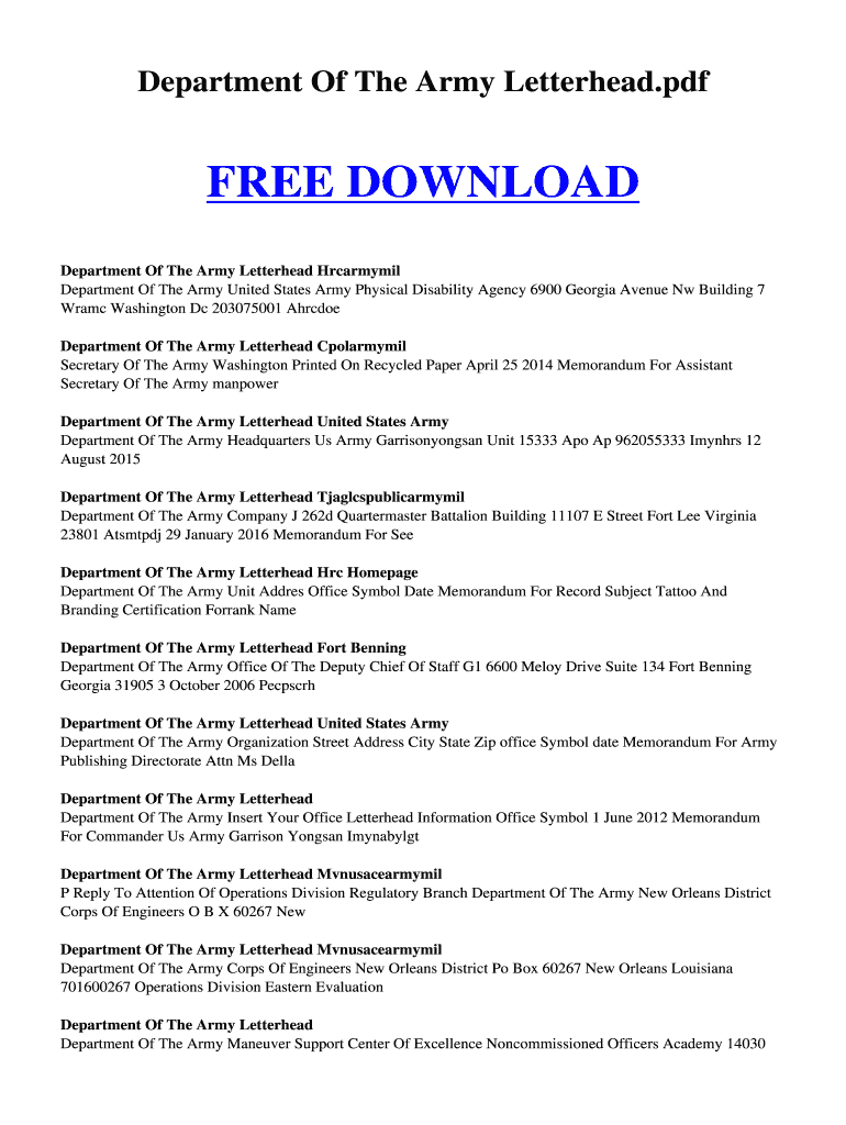 Fillable Online kudaponi 96 DEPARTMENT OF THE ARMY LETTERHEAD PDF ...