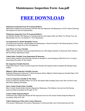 Fillable Online kudaponi 96 MAINTENANCE INSPECTION FORM AAA PDF ...