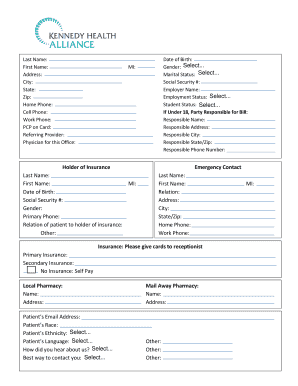 Fillable Online kennedyhealthalliance PCP on Card: Fax Email Print ...