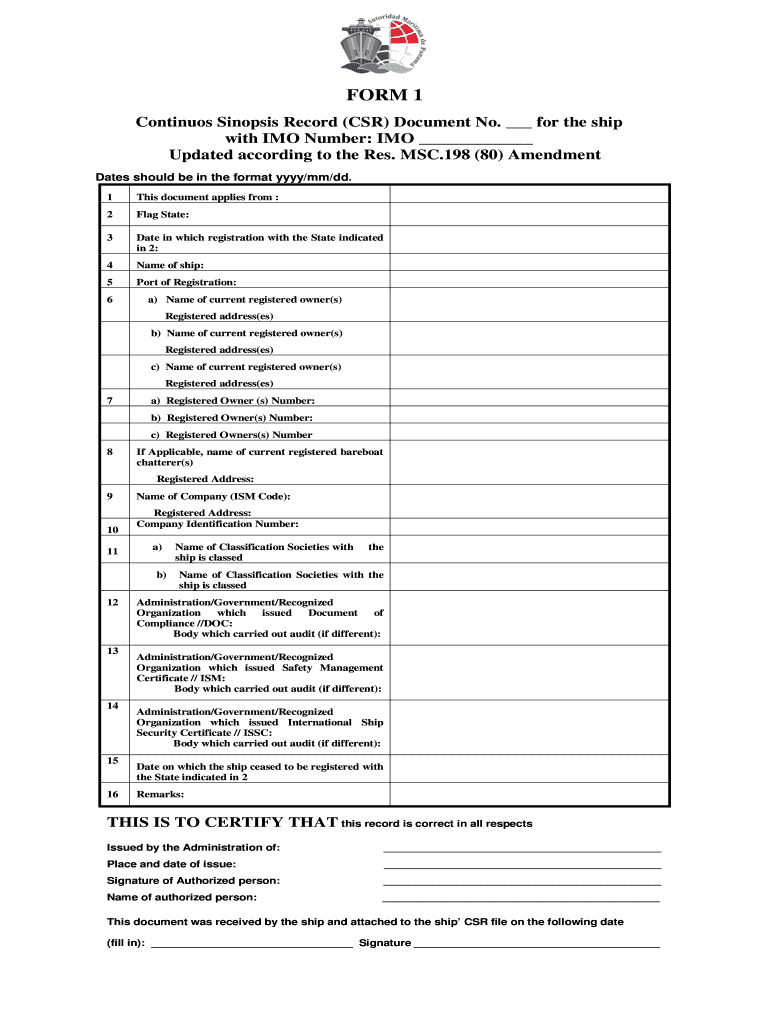 Fillable Online CSR FORM 1 ENMENDADO.doc Fax Email Print - pdfFiller