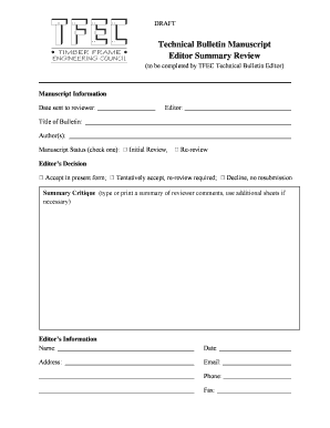 Fillable Online timberframeengineeringcouncil Tech bulletin review form ...