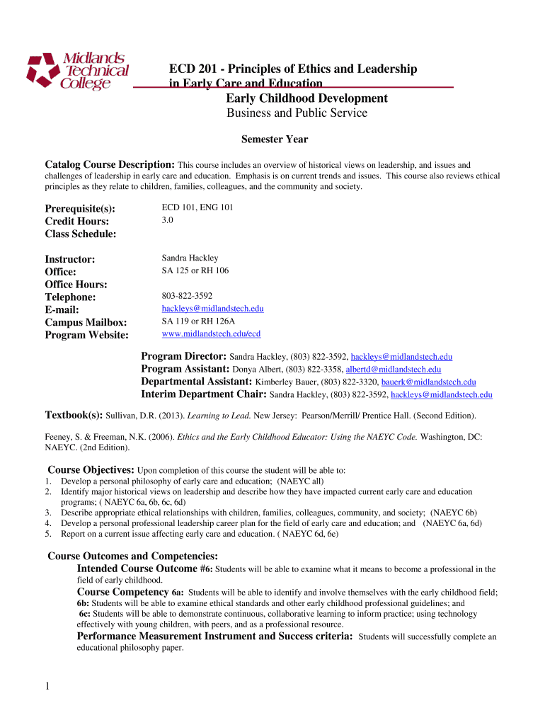 Fillable Online training midlandstech ECD 201 - Principles of Ethics ...