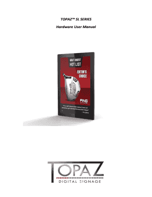 Fillable Online TOPAZ SL SERIES Hardware User Manual Fax Email Print ...