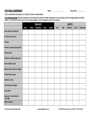 Fillable Online FOOT/ANKLE ASSESSMENT - superhealthy.com.au Fax Email ...