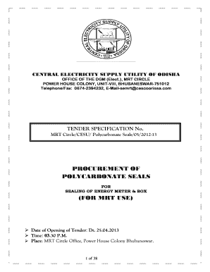 Fillable Online 117 239 112 PROCUREMENT OF POLYCARBONATE SEALS (FOR MRT USE) Fax Email Print ...