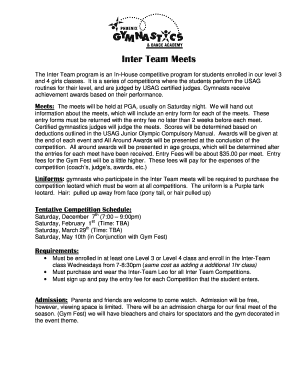Fillable Online Inter Team Meet Schedule.doc Fax Email Print - pdfFiller