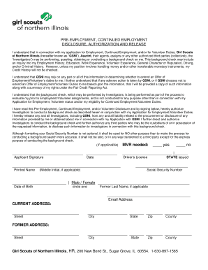 Fillable Online PRE-EMPLOYMENT, CONTINUED EMPLOYMENT Fax Email Print ...