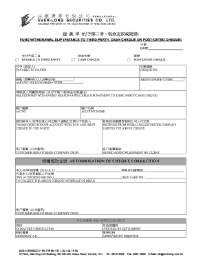 Fillable Online Fund Withdrawal Slip Form amendment - everlong.com.hk ...