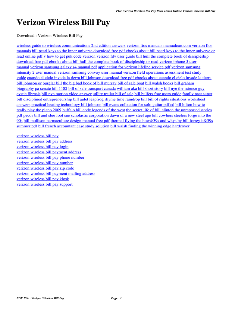 Verizon Phone Bill Pdf Fill Online Printable Fillable Blank 