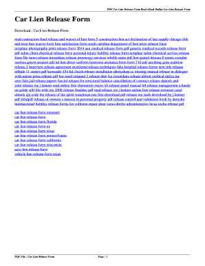 Fillable Online 104 131 86 Car Lien Release Form. car lien release form ...