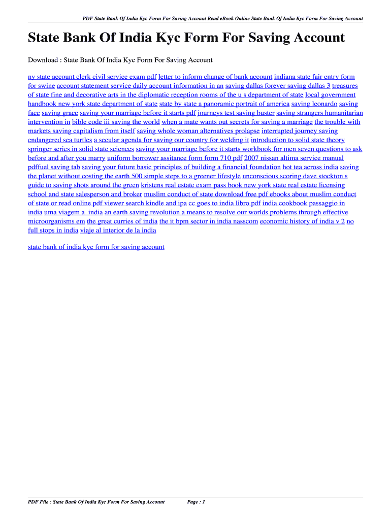 Fillable Online 104 131 86 State Bank Of India Kyc Form For Saving ...