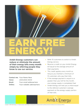 Fillable Online EARN FREE ENERGY Fax Email Print - pdfFiller