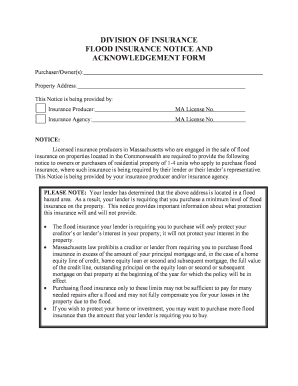 Fillable Online FLOOD INSURANCE NOTICE AND Fax Email Print - pdfFiller