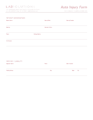 Fillable Online Auto Injury Form Fax Email Print - pdfFiller