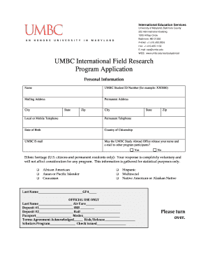 Fillable Online 1130 Email: sao umbc Fax Email Print - pdfFiller