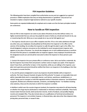 Fillable Online FDA Inspection Guidelines Fax Email Print - pdfFiller