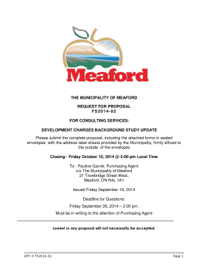 Fillable Online meaford Development charges background study update ...