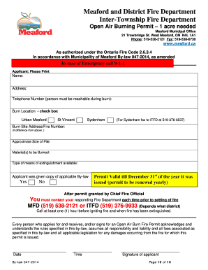 Fillable Online meaford Meaford and District Fire Department Inter ...