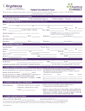 Fillable Online Patient Enrollment Form - krystexxaconnect.com Fax ...