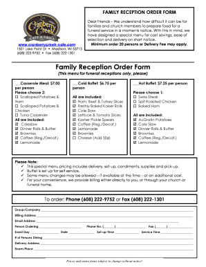Fillable Online Family Reception Order Form - cranberrycreek-cafe.com ...