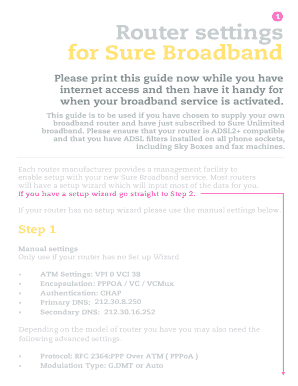 Fillable Online Router settings Fax Email Print - pdfFiller