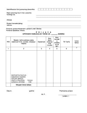 Fillable Online pufbih Identifikacioni broj poreznog obveznika - pufbih ...