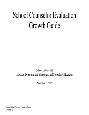 Fillable Online dese mo Missouri School Counselor Evaluation System Fax ...