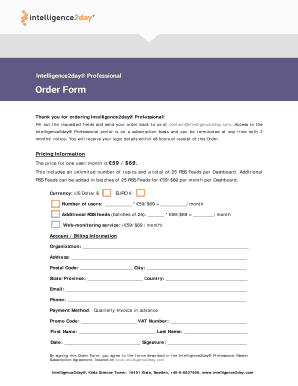 Fillable Online Intelligence2day Professional Order Form Fax Email ...