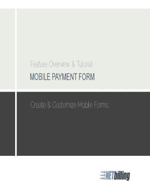 Fillable Online Mobile payment form - NETbilling Fax Email Print ...