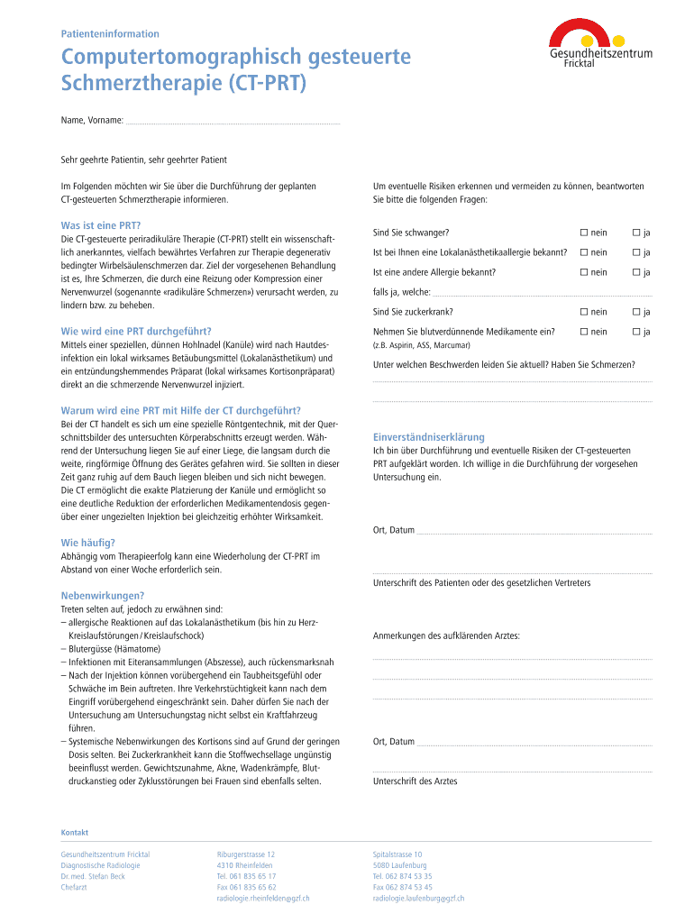 Fillable Online gzf Patienteninformation Computertomographisch ...