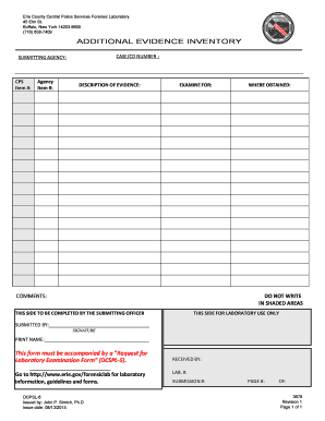 Fillable Online www2 erie Erie County Central Police Services Forensic Laboratory Fax Email ...