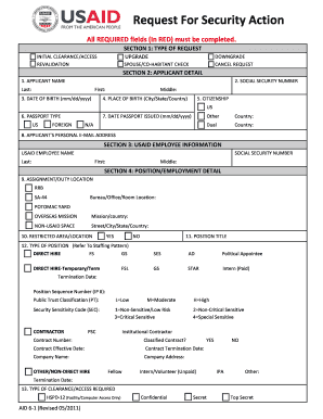Fillable Online usaid INITIALCLEARANCE/ACCESS UPGRADE Fax Email Print ...