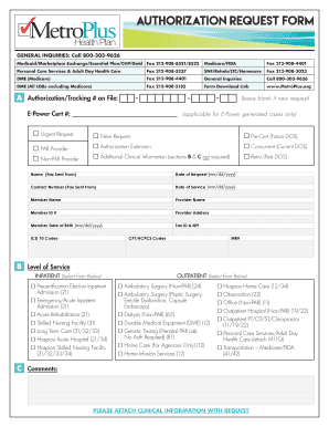 Fillable Online metroplus GENERAL INQUIRIES: Call 800-303-9626 ...