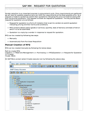 Fillable Online SAP MM - REQUEST FOR QUOTATION Fax Email Print - pdfFiller