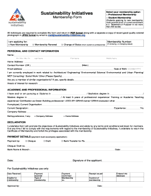 Fillable Online sustainability-initiatives SI membership form ...