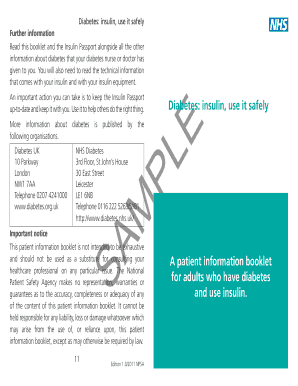 Fillable Online Diabetes: insulin, use it safely Fax Email Print ...