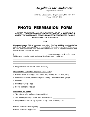 Fillable Online Photo Permission Form - stjohninthewilderness.com Fax ...