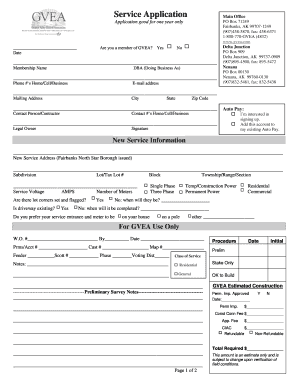 Fillable Online Service Application - Golden Valley Electric ...