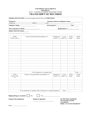 Transcript Of Records - Fill Online, Printable, Fillable, Blank | pdfFiller