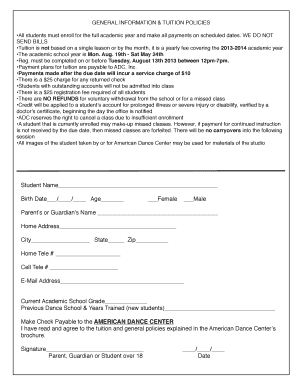 Fillable Online amdance ADC Reg Form 13-14 - amdance Fax Email Print ...